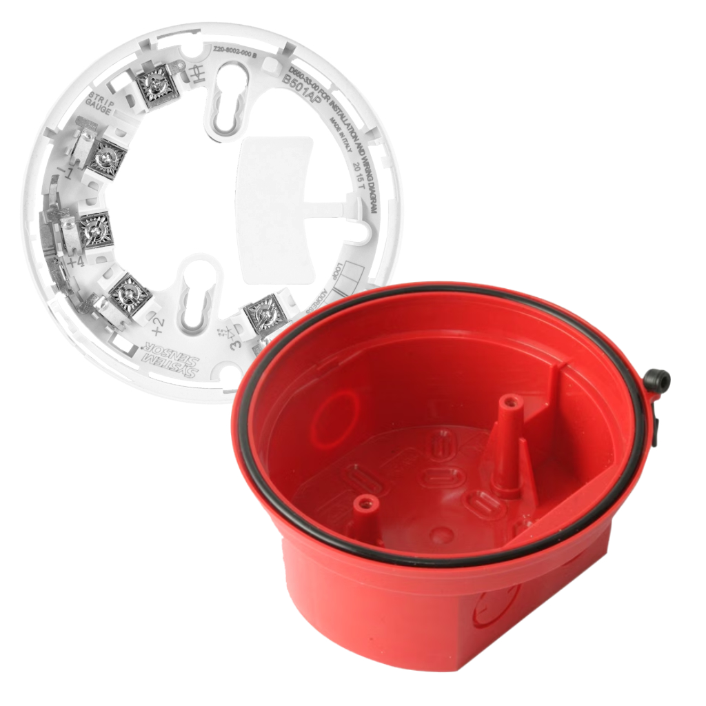 [WRR] Zócalo IP65 con base alta roja para dispositivos óptico-acústicos.