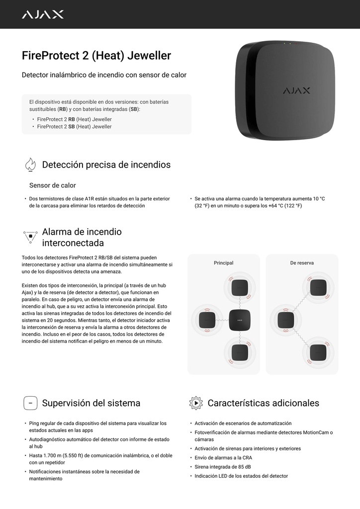 Ajax FireProtect 2 xB Heat - Ficha Técnica AJAX | IBD Global España ...