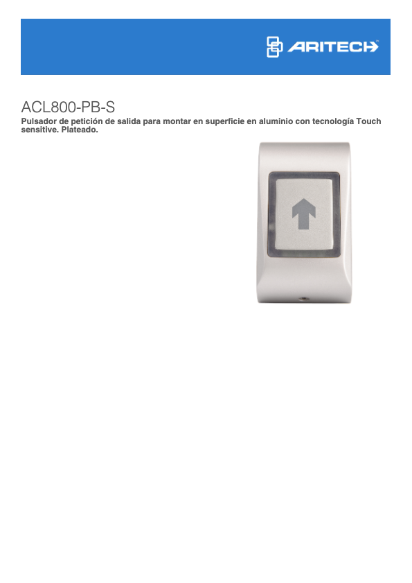 ACL800-PB-S - Ficha Técnica Aritech | IBD Global España mayorista CCTV y distribuidor oficial ...