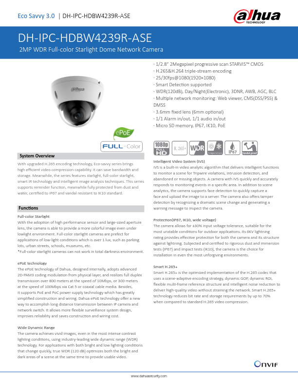 IPC-HDBW4239R-ASE - Ficha Técnica Dahua | IBD Global España mayorista CCTV y distribuidor ...