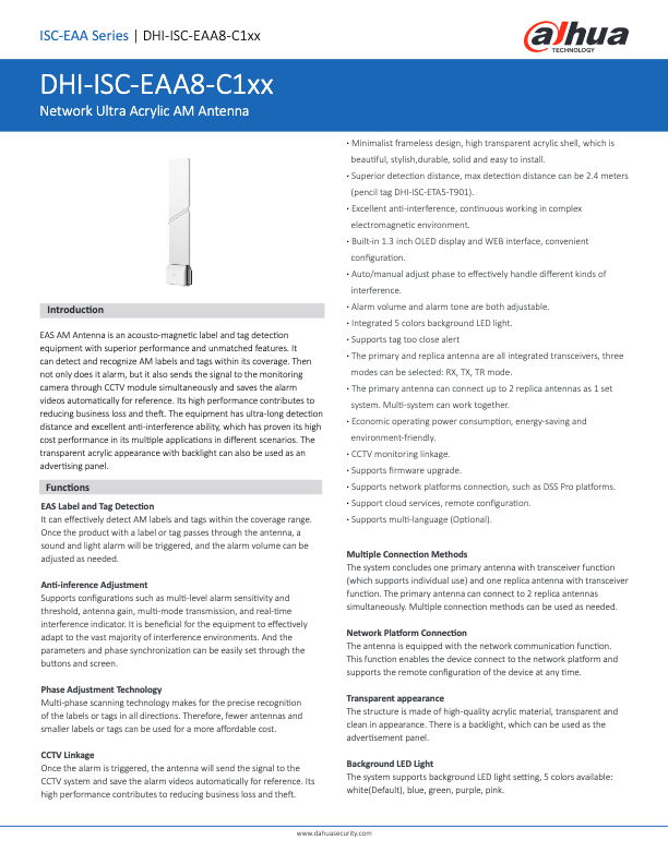 ISC-EAA8-C1xx-x - Ficha Técnica Dahua | IBD Global España mayorista ...