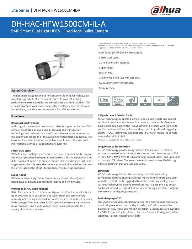 HAC-HFW1500CM-IL-A-0280B-S2 - Ficha Técnica Dahua | IBD Global España mayorista CCTV y ...