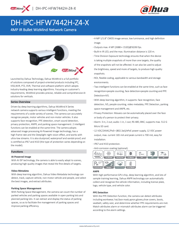 IPC-HFW7442H-Z4-X - Ficha Técnica Dahua | IBD Global España mayorista CCTV y distribuidor ...