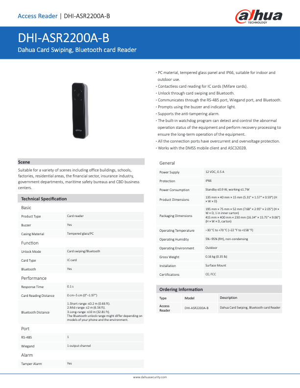 ASR2200A-B - Ficha Técnica Dahua | IBD Global España mayorista CCTV y distribuidor oficial Dahua ...