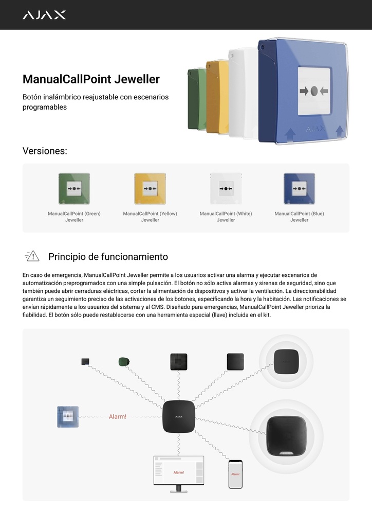 Ajax Manual Call Point B - Ficha Técnica AJAX | IBD Global España mayorista CCTV y distribuidor ...