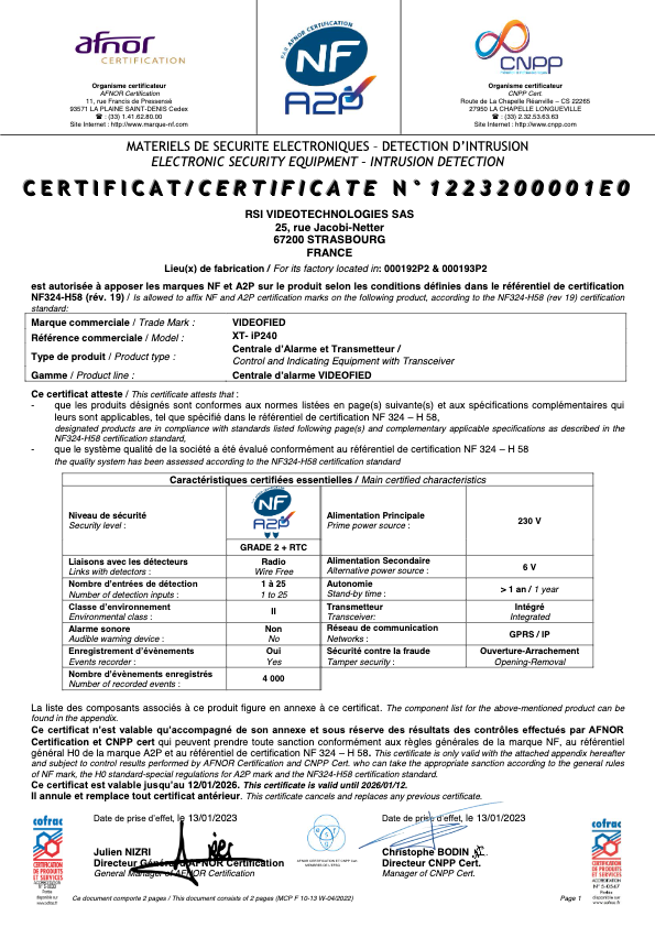 XT-IP240 - Enero 2026 - Certificado Grado 2 | IBD Global España ...