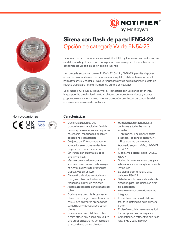 WRA-PC-I02 - Ficha Técnica Notifier | IBD Global España mayorista CCTV ...
