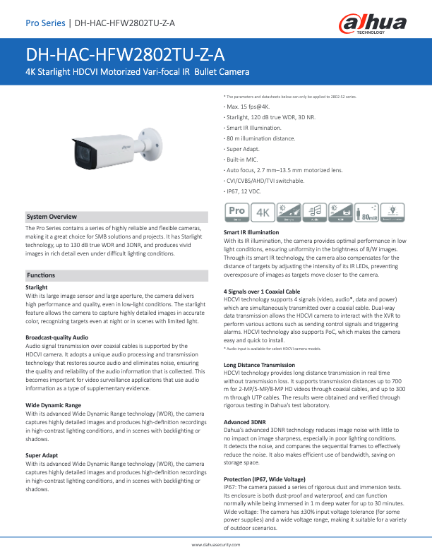 HAC-HFW2802TU-Z-A-S2 - Ficha Técnica Dahua | IBD Global España mayorista CCTV y distribuidor ...