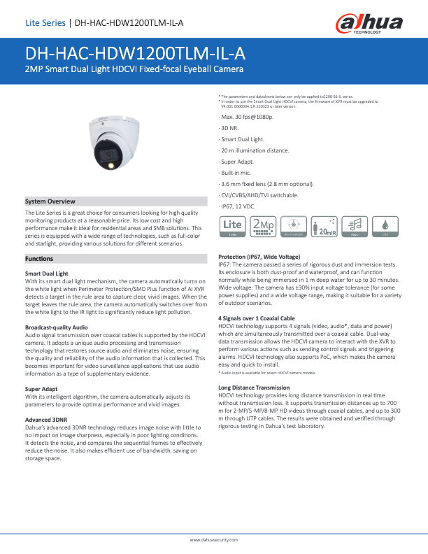 HAC-HDW1200TLM-IL-A-0280B-S6 - Ficha Técnica Dahua | IBD Global España mayorista CCTV y ...