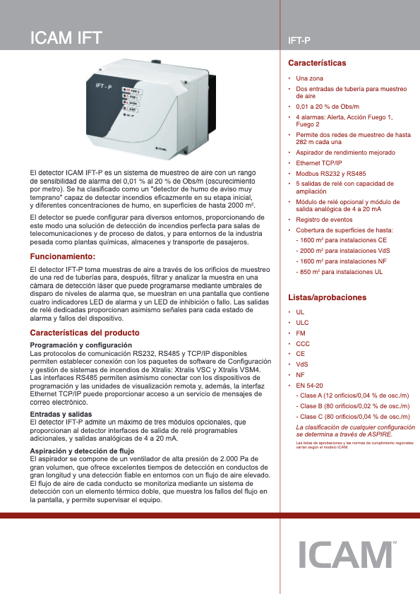 IFT-PT - Ficha Técnica Xtralis | IBD Global España mayorista CCTV y ...