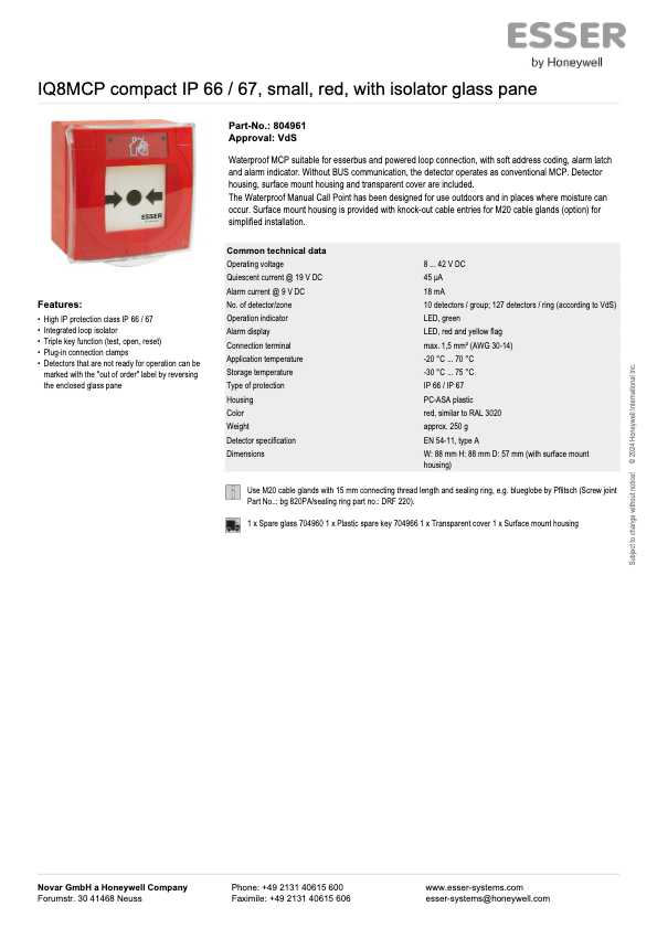 804961 - Ficha Técnica Esser | IBD Global España mayorista CCTV y ...