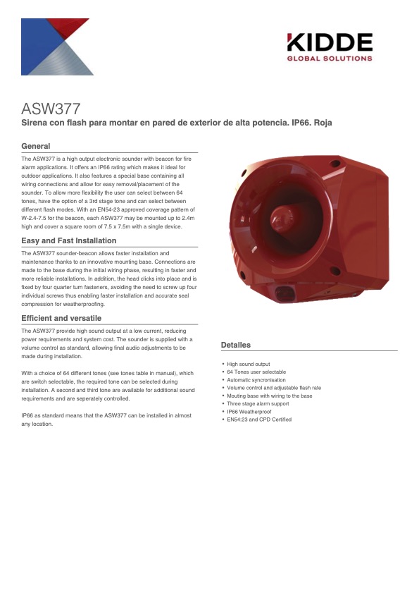 ASW377 - Ficha Técnica Kilsen | IBD Global España mayorista CCTV y ...