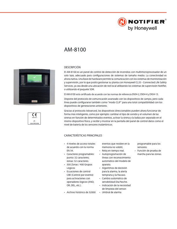 AM-8100 - Ficha Técnica Notifier | IBD Global España mayorista CCTV y ...