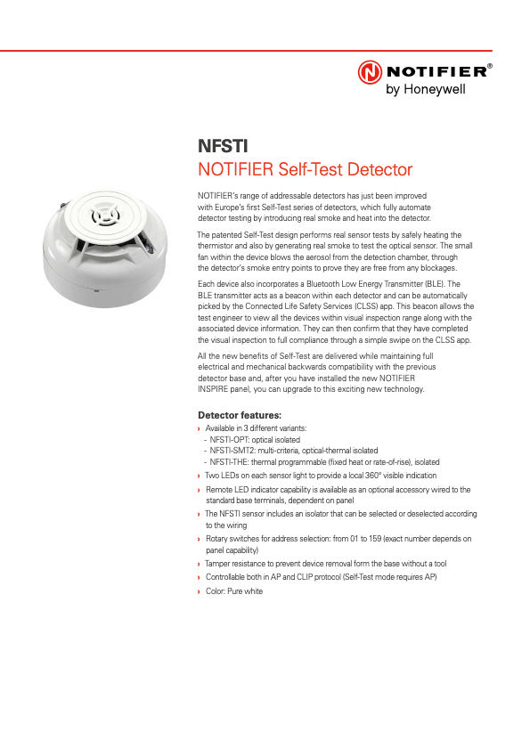NFSTI Self-Test Series - Ficha Técnica Notifier | IBD Global España ...