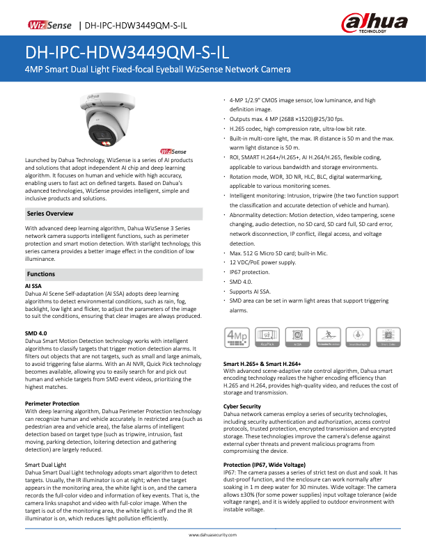 IPC-HDW3449QM-S-IL - Ficha Técnica Dahua | IBD Global España mayorista CCTV y distribuidor ...