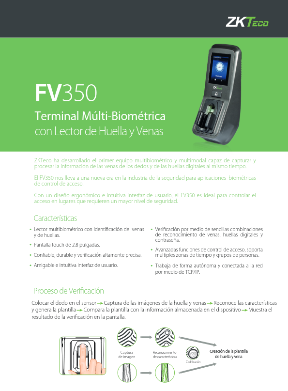ACO-FV350-1 - Ficha Técnica ZKTeco | IBD Global España mayorista CCTV y distribuidor oficial ...