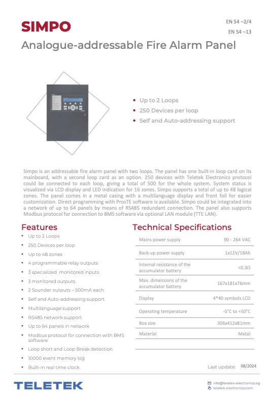SIMPO - Ficha Técnica Teletek | IBD Global España mayorista CCTV y distribuidor oficial Dahua ...