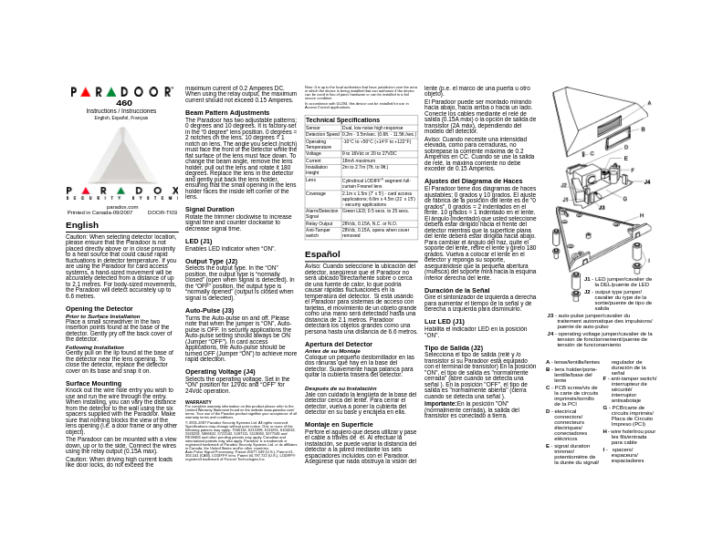 460 - Ficha Técnica Paradox | IBD Global España mayorista CCTV y ...