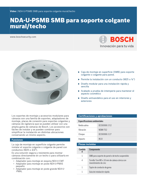 NDA-U-PSMB - Ficha Técnica Bosch | IBD Global España mayorista CCTV y ...