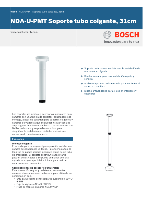 NDA-U-PMT - Ficha Técnica Bosch | IBD Global España mayorista CCTV y ...