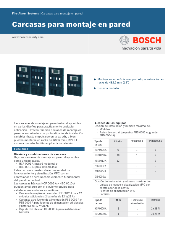 HCP-0006-A - Ficha Técnica Bosch | IBD Global España mayorista CCTV y ...
