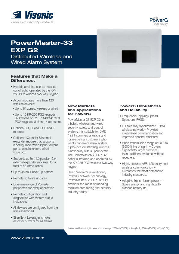 PMASTER-33 - Ficha Técnica Visonic | IBD Global España mayorista CCTV y distribuidor oficial ...