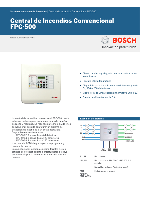 FPC-500-4 - Ficha Técnica Bosch | IBD Global España mayorista CCTV y ...
