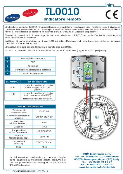 IL0010 - Ficha Técnica Inim | IBD Global España mayorista CCTV y ...