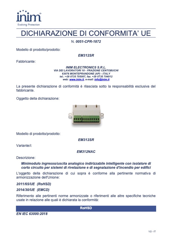 EM312SR - Certificado CE | IBD Global España mayorista CCTV y distribuidor oficial Dahua España.