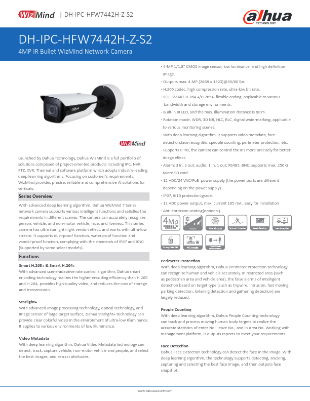 IPC-HFW7442H-Z-S2 - Ficha Técnica Dahua | IBD Global España mayorista CCTV y distribuidor ...