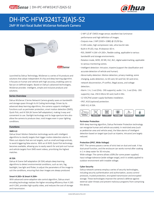 IPC-HFW3241T-ZS-S2 - Ficha Técnica Dahua | IBD Global España mayorista CCTV y distribuidor ...