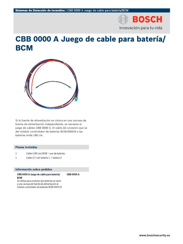 CBB-0000-A - Ficha Técnica Bosch | IBD Global España mayorista CCTV y distribuidor oficial Dahua ...