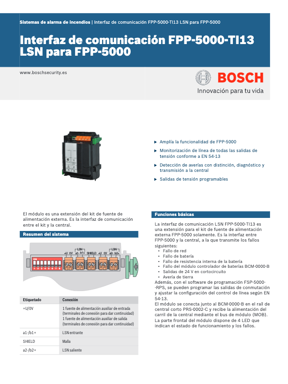 FPP-5000-TI13 - Ficha Técnica Bosch | IBD Global España mayorista CCTV ...