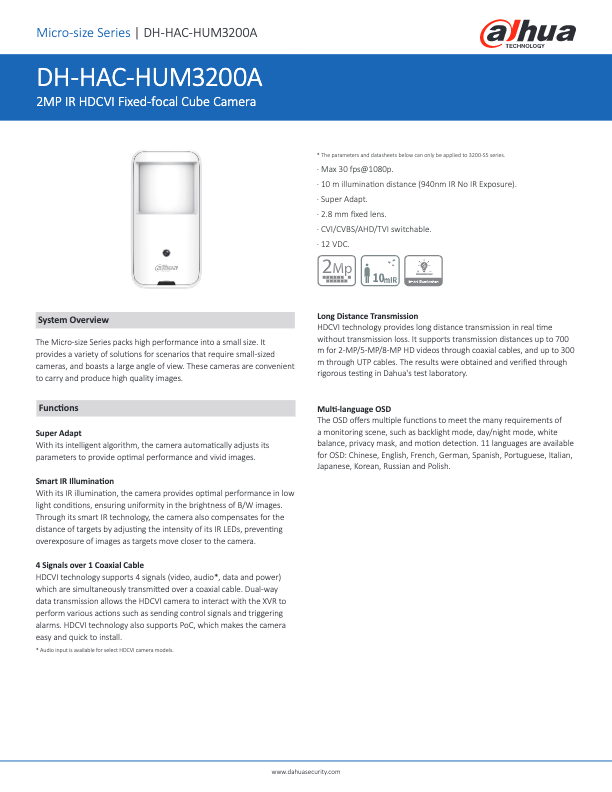 HAC-HUM3200A-0280B-S5 - Ficha Técnica Dahua | IBD Global España mayorista CCTV y distribuidor ...