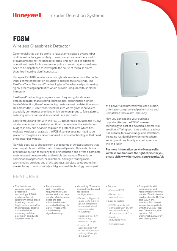 FG8M - Ficha Técnica Honeywell | IBD Global España mayorista CCTV y ...